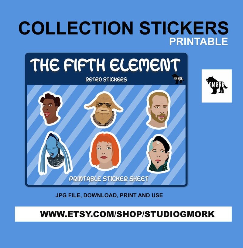 The Fifth Element Printable Sticker Collection, Jpg, for Planners or ...