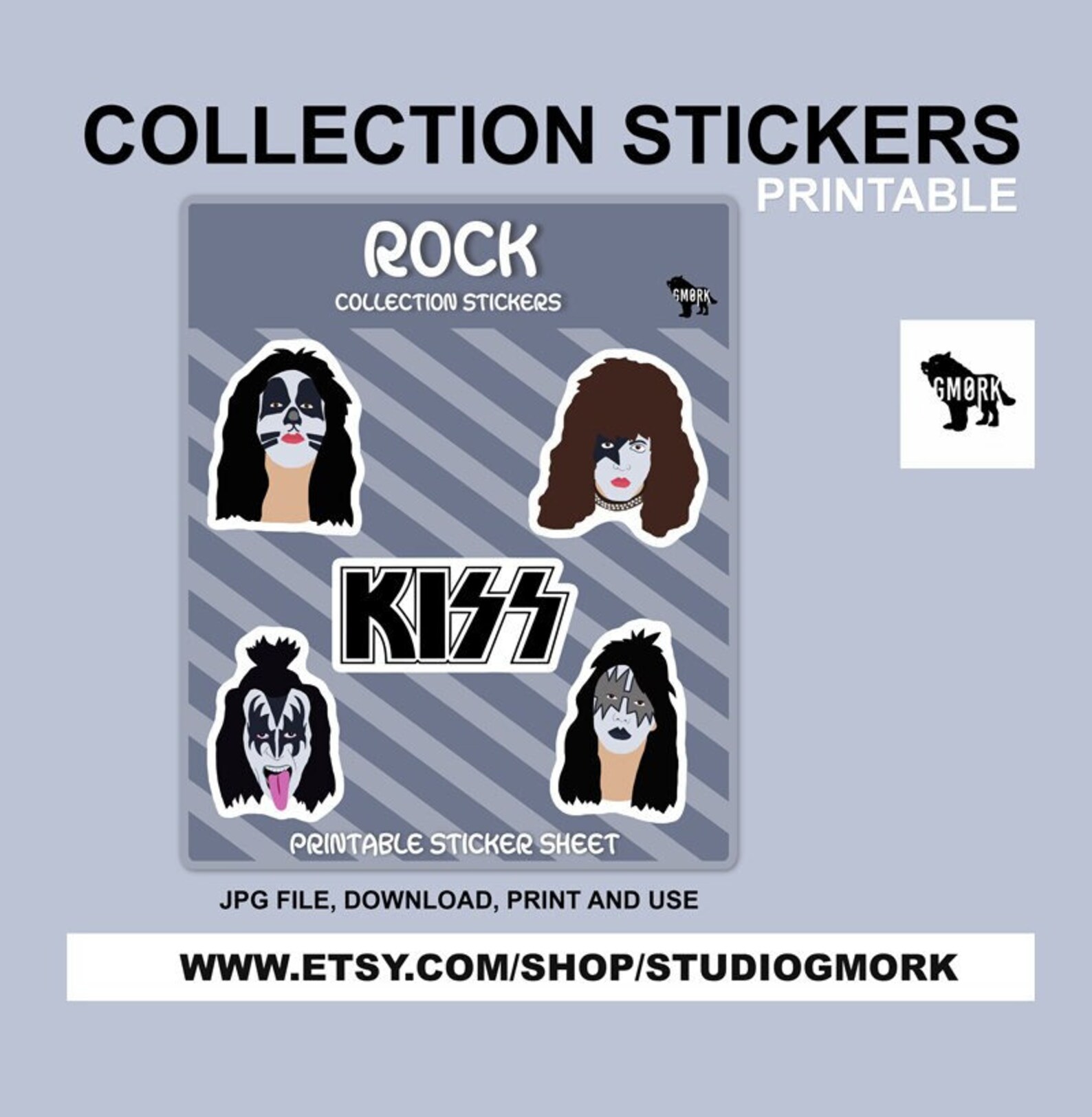 Rock Printable Sticker Sheet, Jpg Download, for Scrapbooking ...
