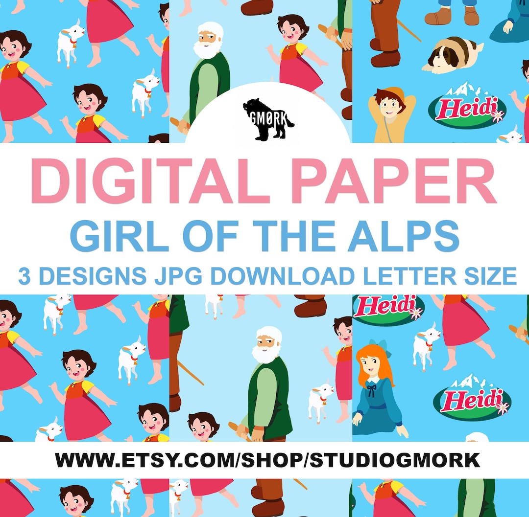 Girl of the Alps Printable Papers, Cartoon, Retro, Series, for Planners ...