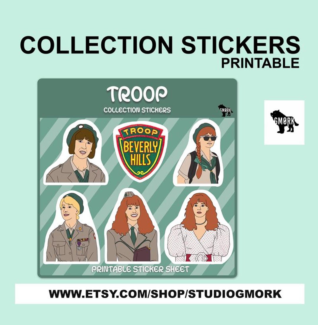 Troop Printable Sticker Sheet Jpg, for Planners, Journaling ...