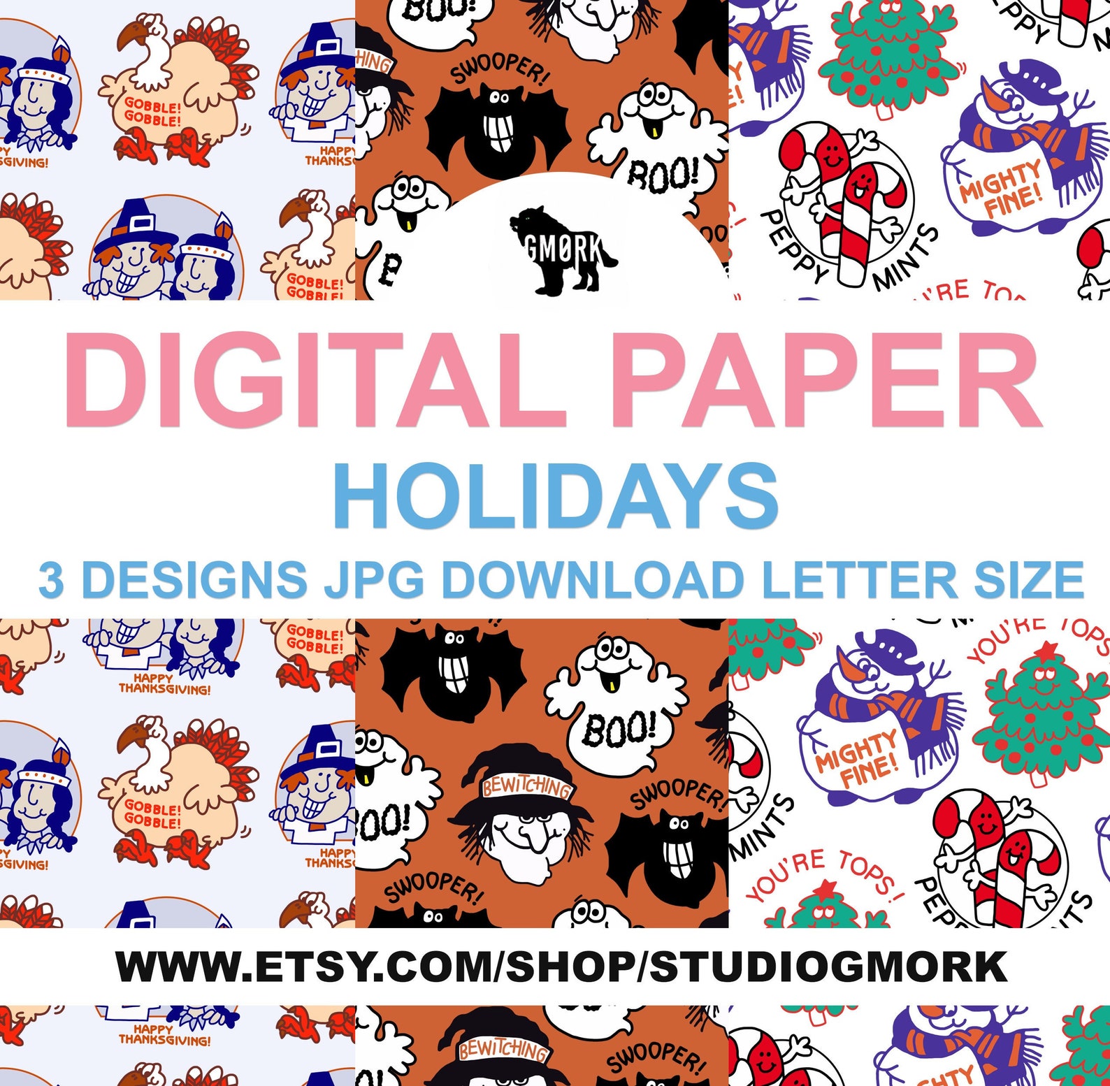 Holidays Printable Paper, Download, Jpg, File, for Crafts, Scrapbooking ...