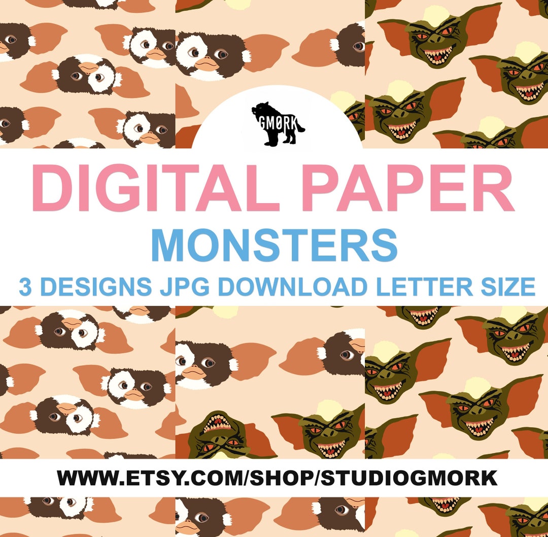 Monsters Printable Papers, Jpg, File, Download, for Planners ...