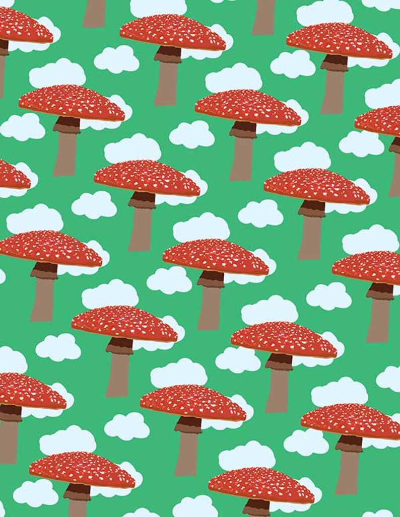 Mushrooms Printable Paper Digital. JPG Download for - Etsy