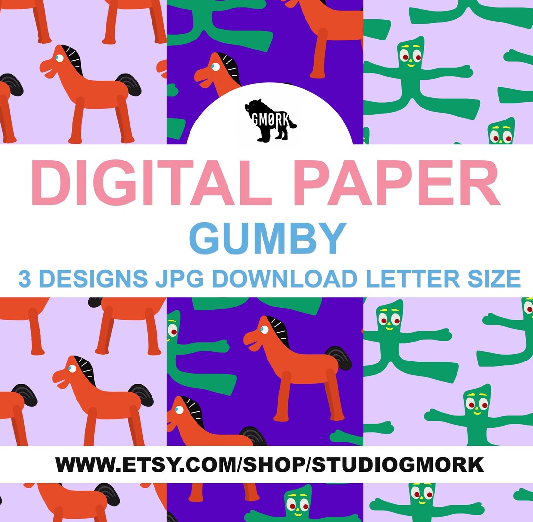 Gumby Printable Papers, Download, Jpg, for Planner, Envelopes, Children ...