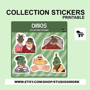 Dinos Printable Sticker Sheet for Crafts, Scrapbooking, Planner or ...