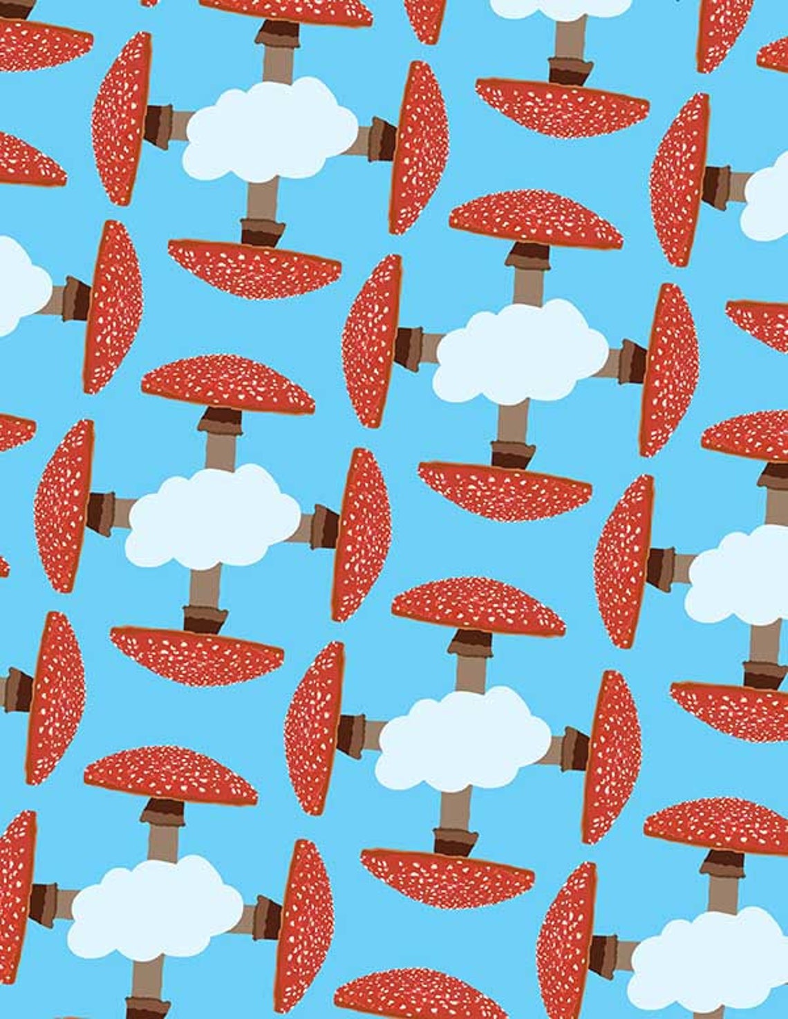 Mushrooms Printable Paper Digital. JPG Download for - Etsy