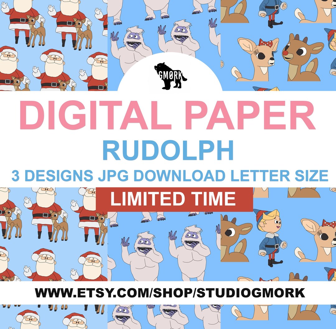 Rudolph Printable Papers for Planners, Journaling, Scrapbooking and ...