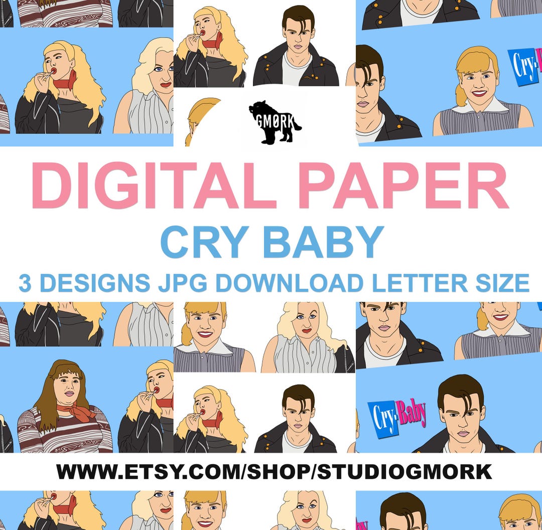 Cry Baby Printable Papers, JPG, Download, for Planner, Scrapbooking ...