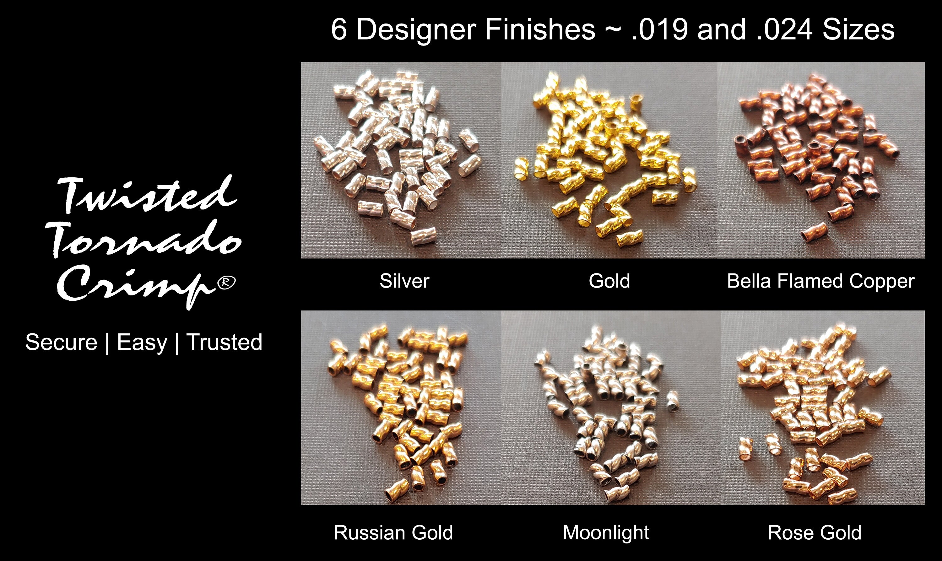 Twisted Tornado Crimp® Bead 24 Kt. Rose Gold ULTRAPLATE® .024 3mm ...