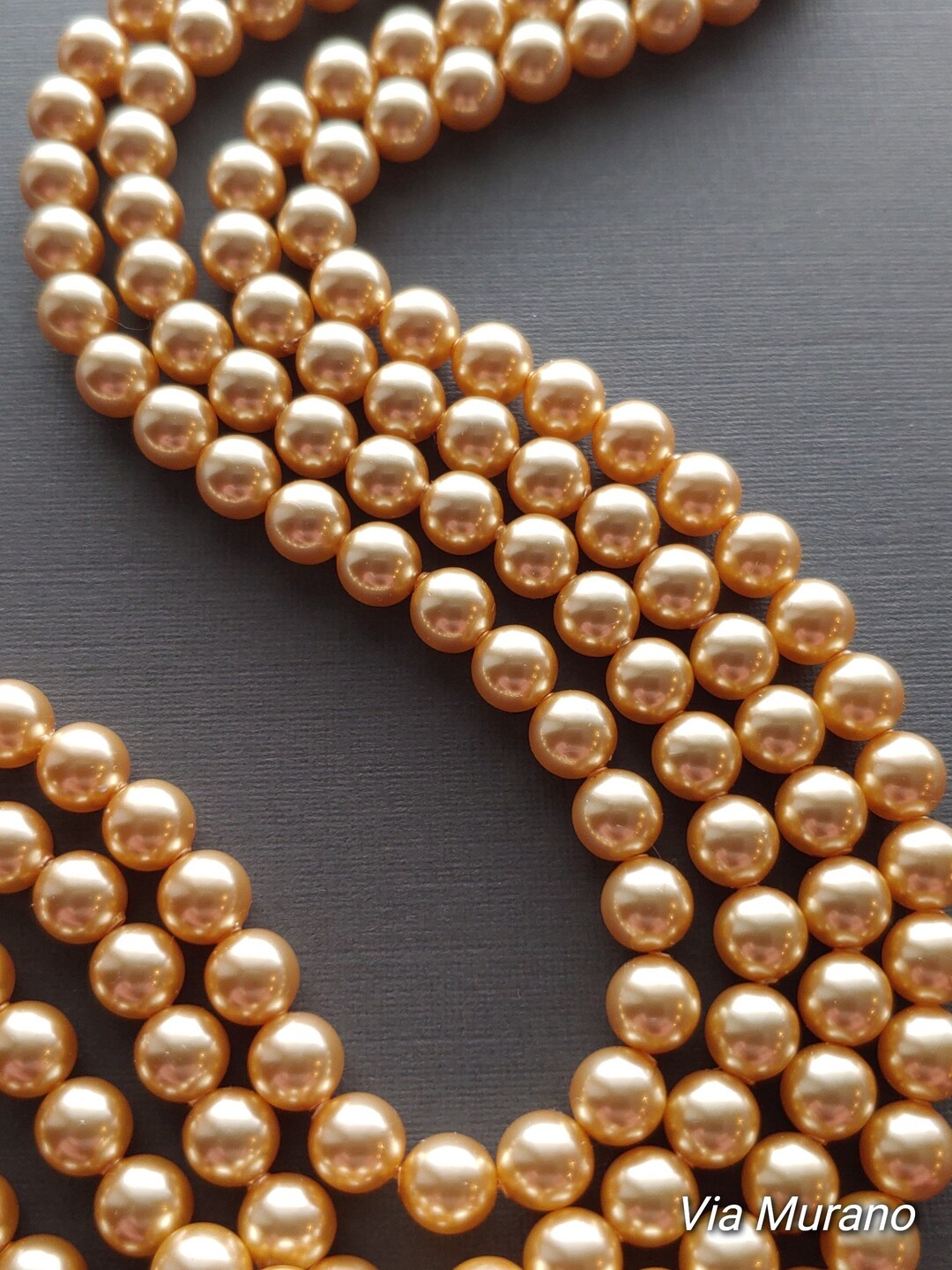 Swarovski 5810 Crystal 6mm Round Gold Pearl Beads for Jewelry Stringing ...