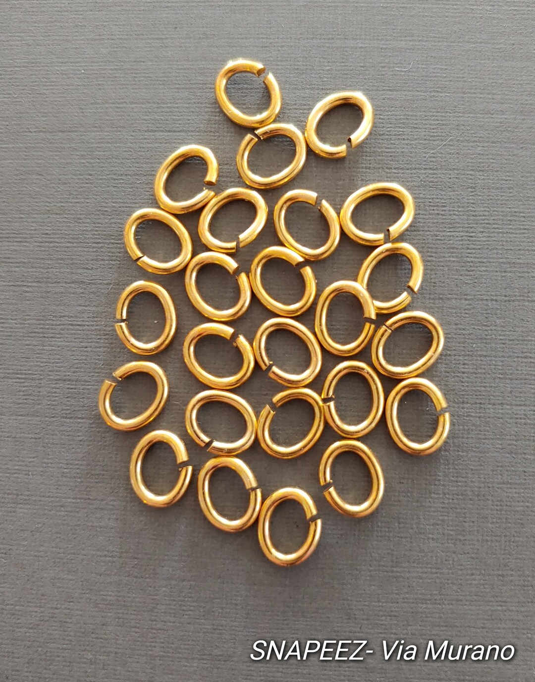 SNAPEEZ® "the Snapping Jump Ring" 24 Kt. Antique Gold Oval Jump Ring ...