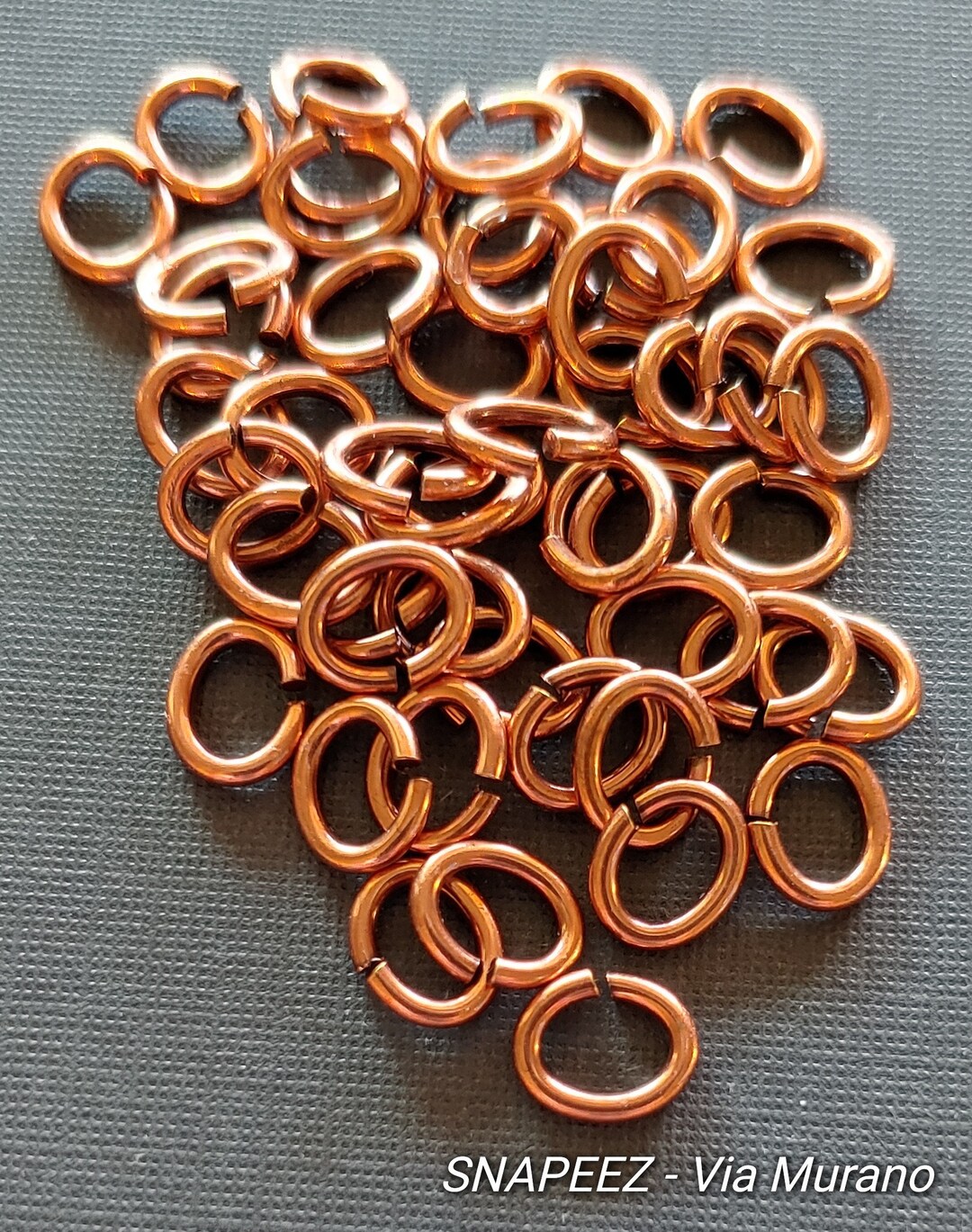 SNAPEEZ® "the Snapping Jump Ring" Bella Flamed Copper Oval Jump Ring ...