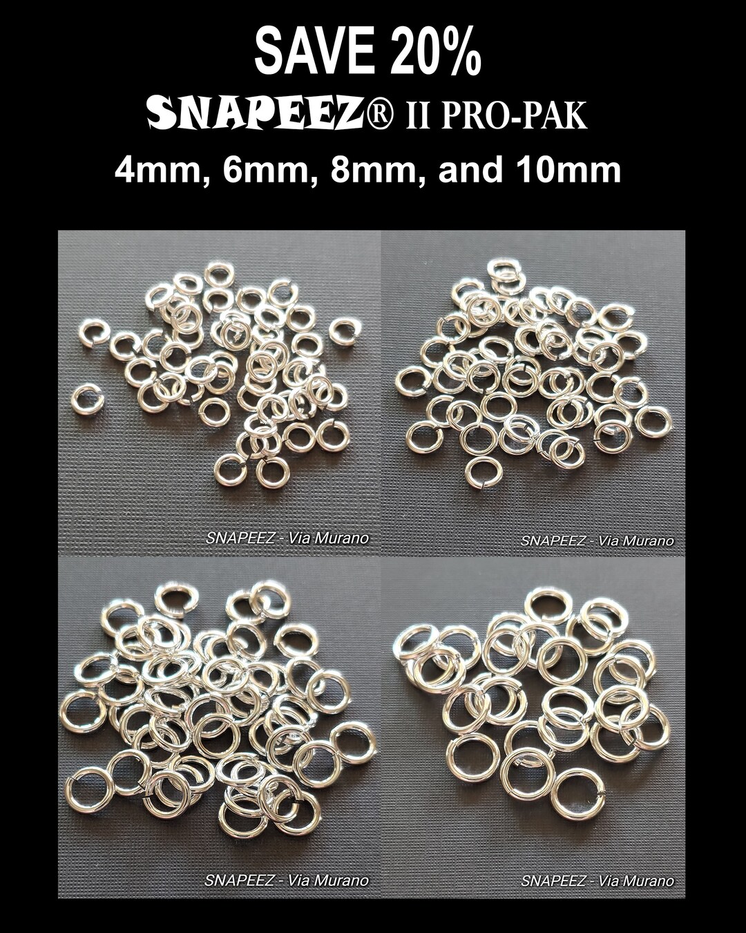 SNAPEEZ® the Snapping Jump Ring Pro-pak Jump Ring Hard Open Locking ...
