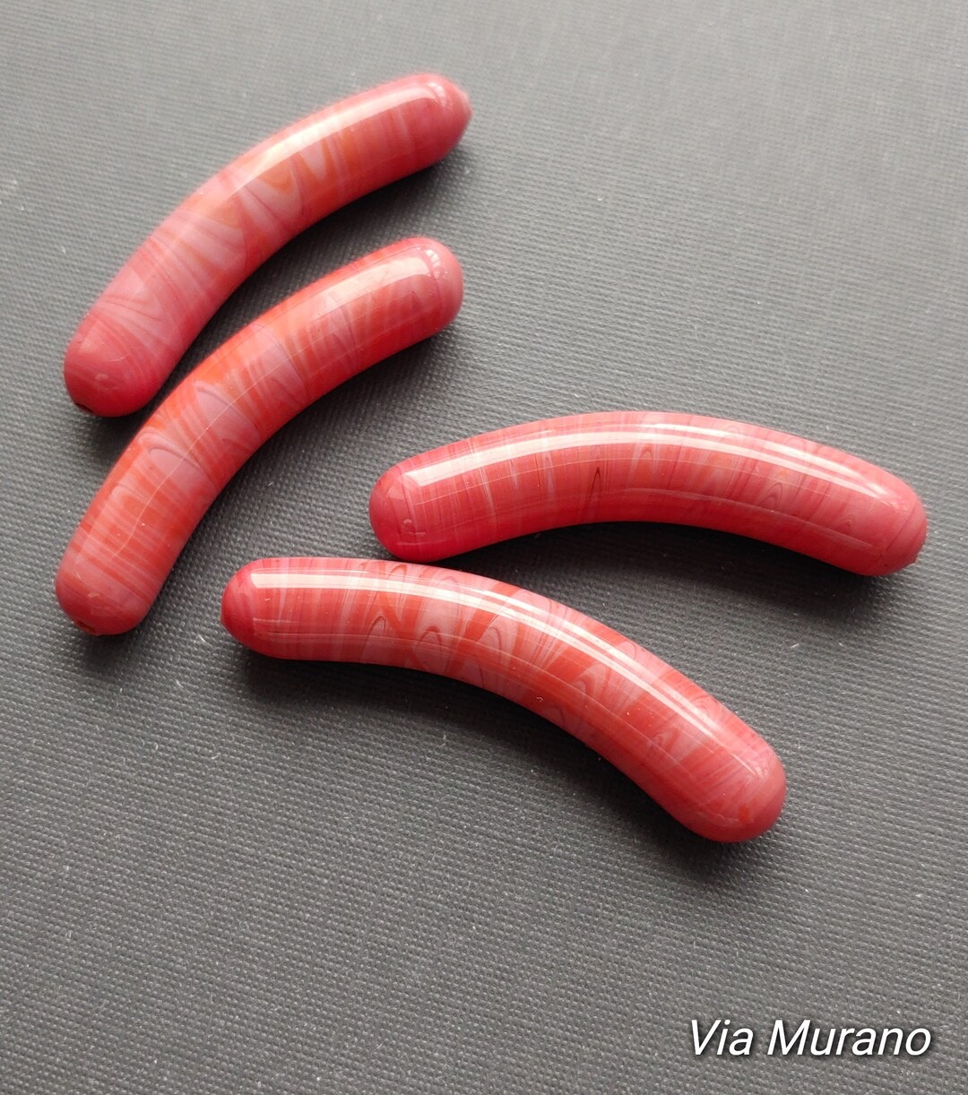 Coral Murano Glass Beads, Venetian Beads, Murano Beads, Venetian Glass ...