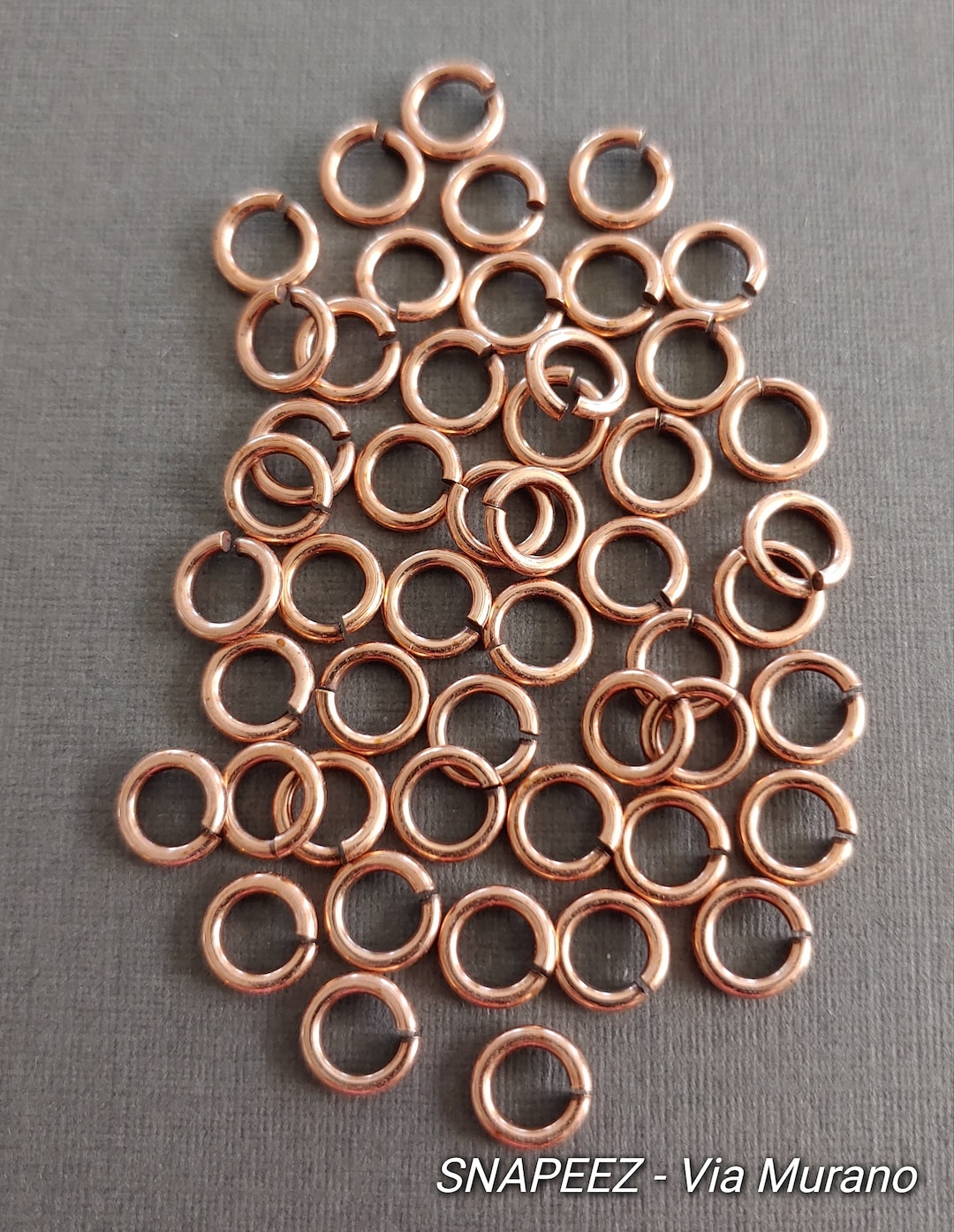 SNAPEEZ® "the Snapping Jump Ring" Antique Copper Hard Open Locking Jump ...