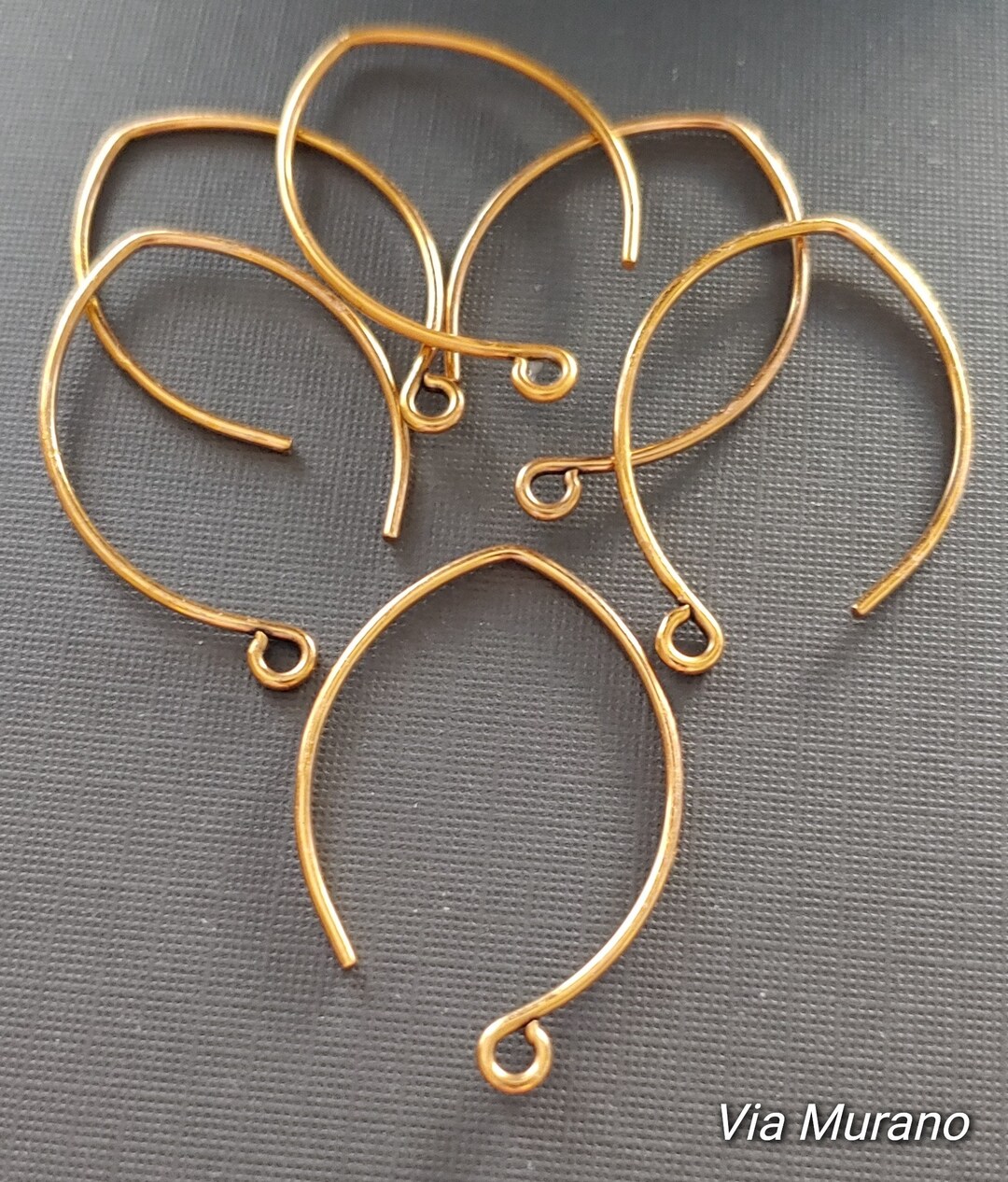 Rounded V - Shape Brass Earring Wire Finding Ear Hook Earrings 24 Kt ...