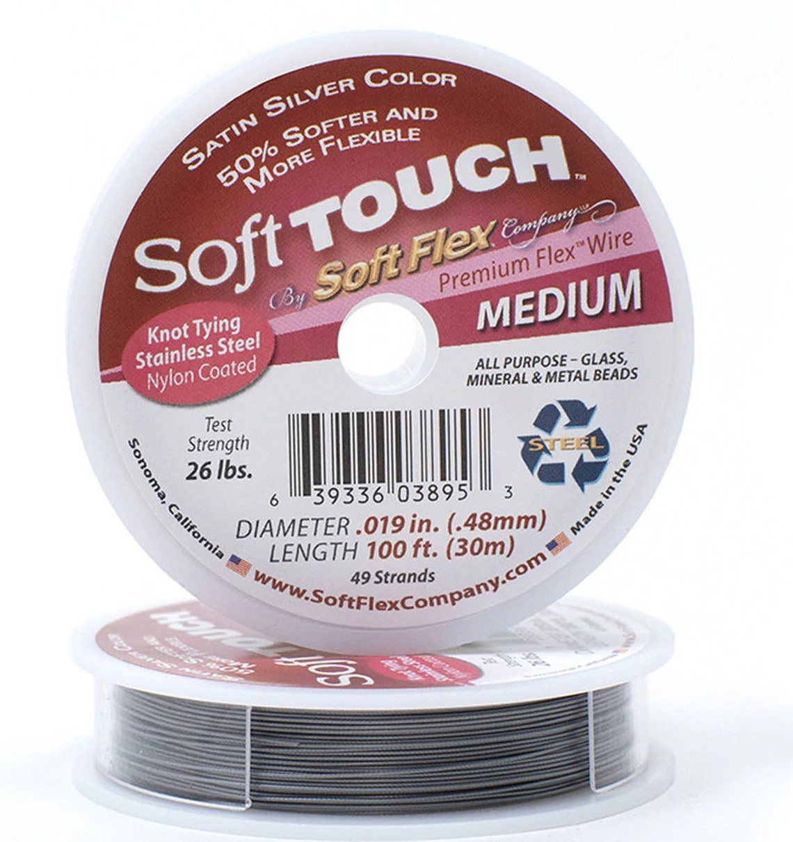 Softtouch Beading Wire® .019 - 49 Strand - 30ft or 100ft Rolls ...