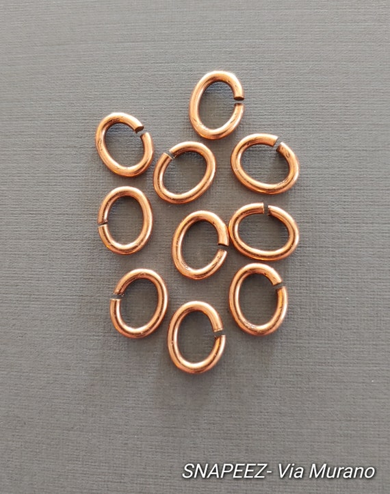 SNAPEEZ The Snapping Jump Ring Ovaler Biegering aus Bella Flamed Kupfer fester offener verriegelbarer Biegering 10 x 8 mm schwere Starke. 10 Stuck Hergestellt in den USA. Etsy
