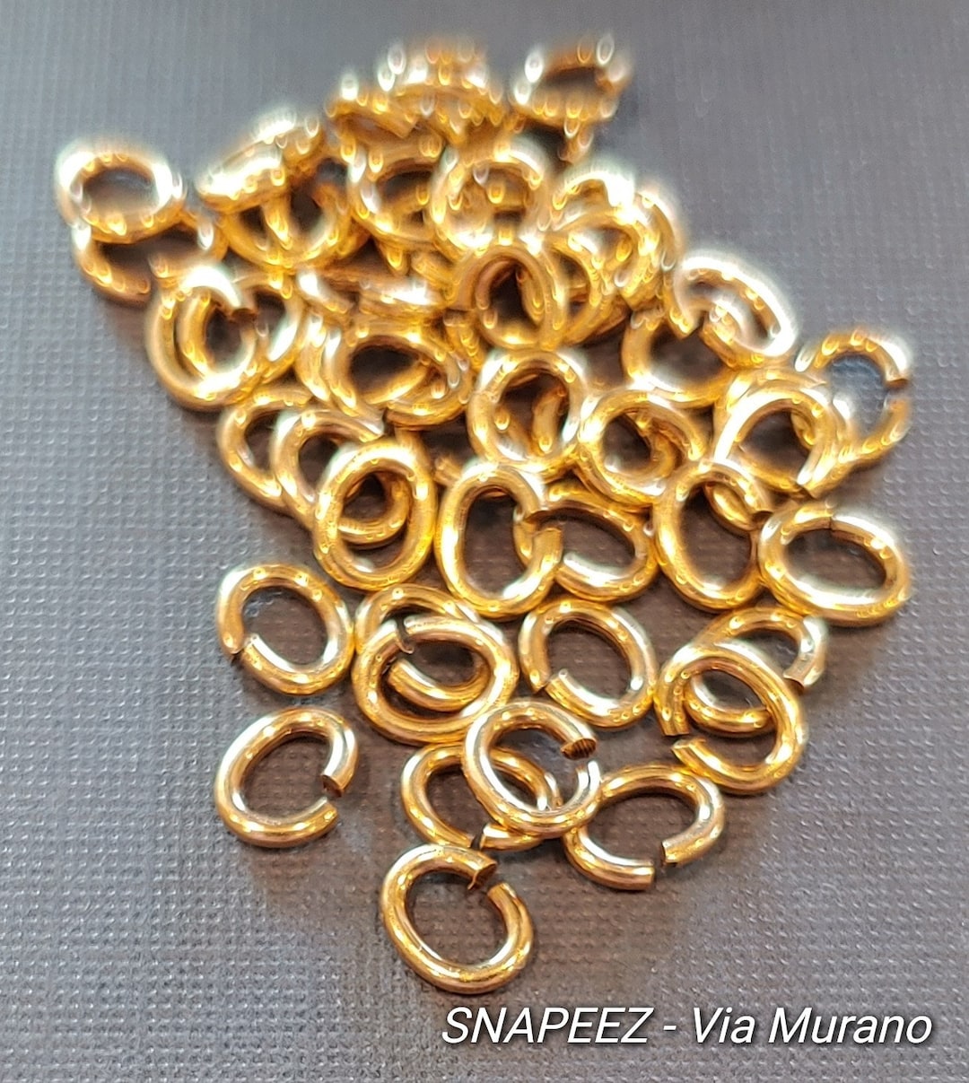 SNAPEEZ® "the Snapping Jump Ring" 24 Kt. Antique Gold Oval Jump Ring ...