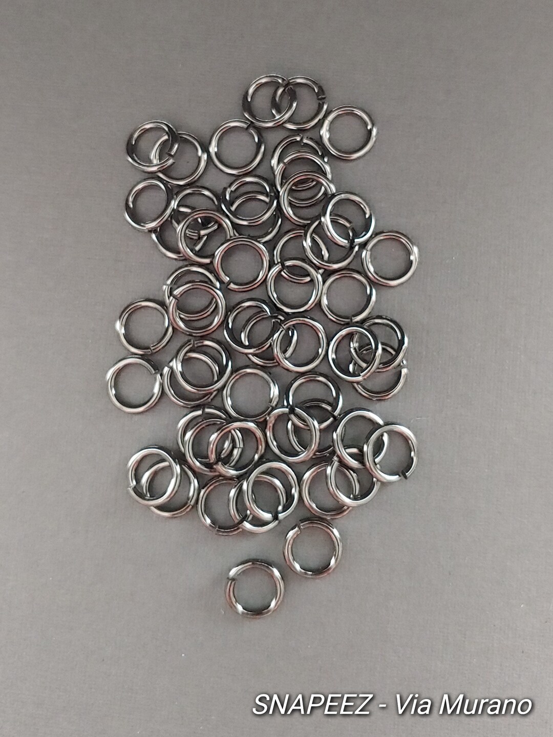 SNAPEEZ® "the Snapping Jump Ring" Black Nickel Ring Hard Open Locking ...