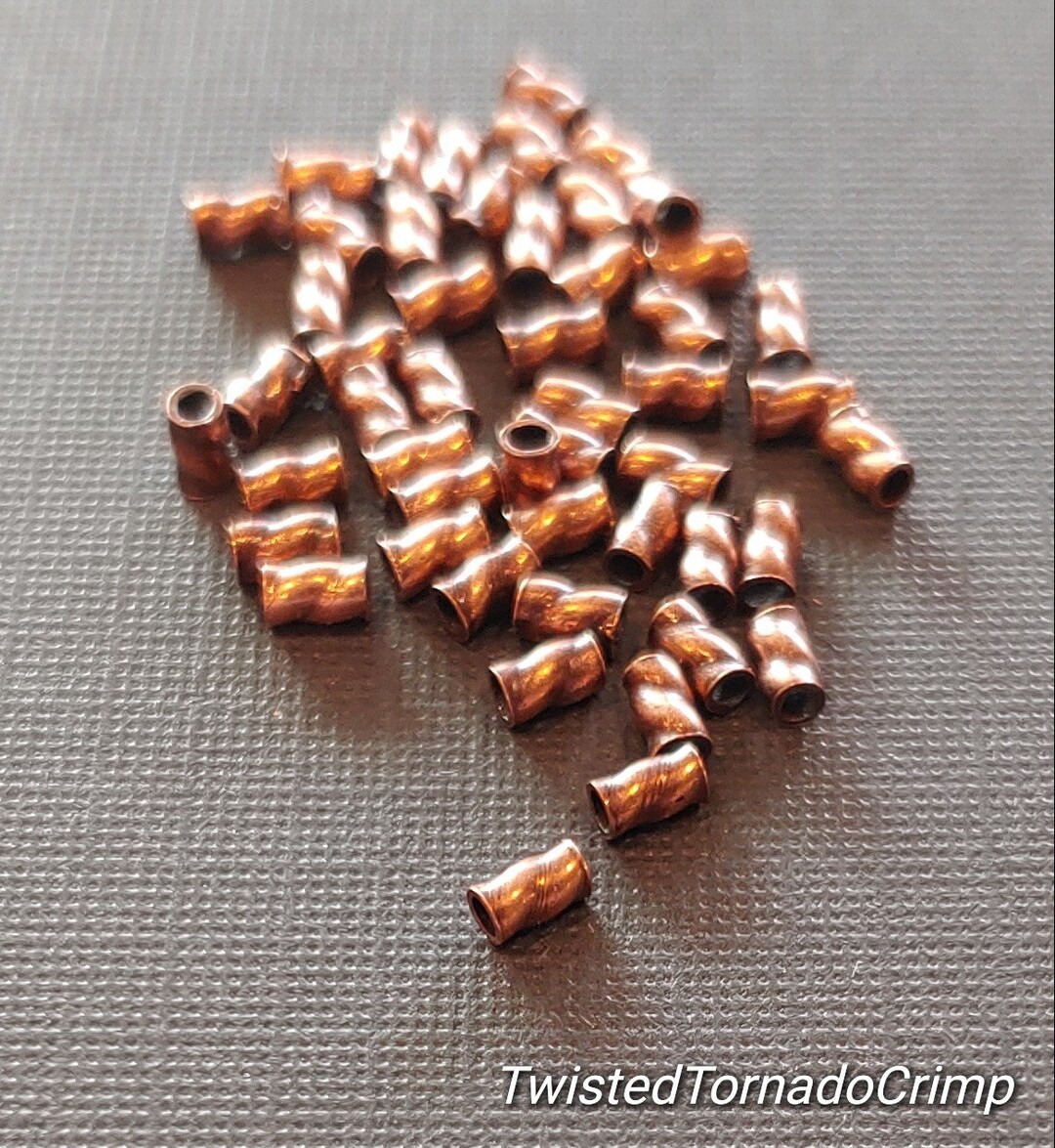 Twisted Tornado Crimp® Bead Bella Flamed Copper ULTRAPLATE® .019 3mm ...