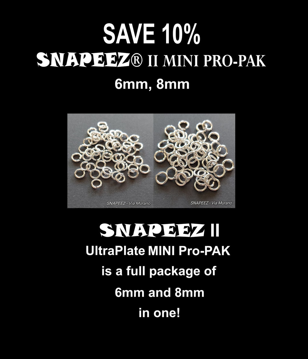 SNAPEEZ® "the Snapping Jump Ring" Mini Pro-pak Jump Ring Hard Open ...