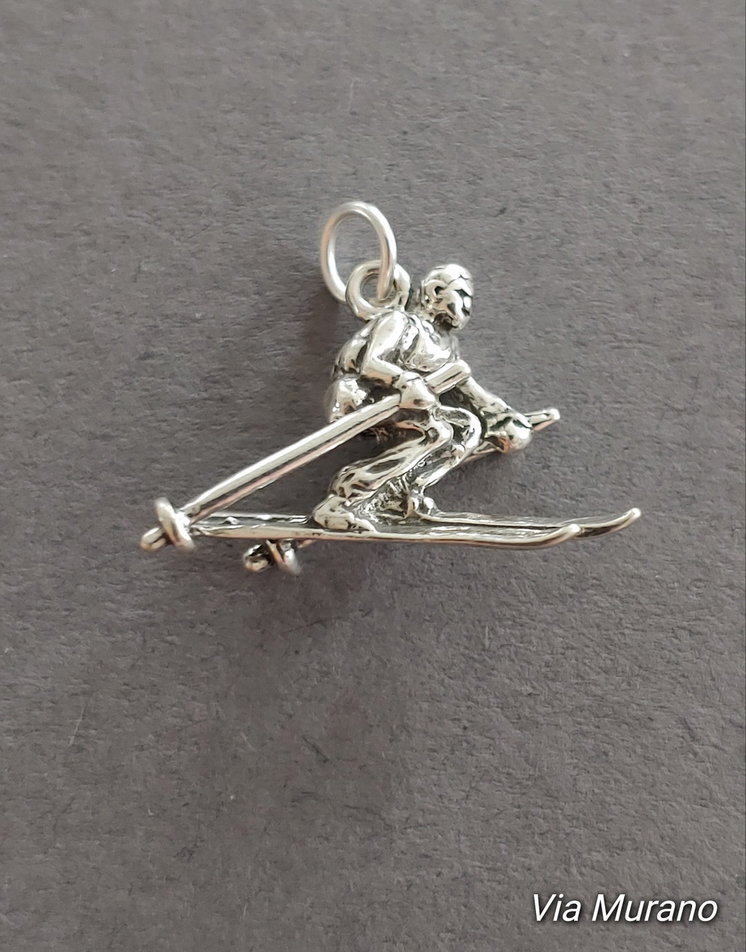 Limited Edition Sterling Silver Skier Charm Measuring 23x15mm. Weight ...
