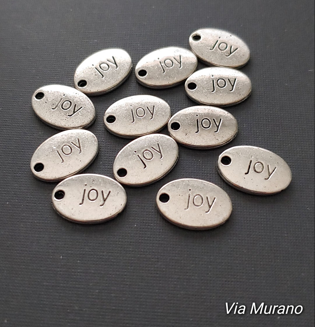Pewter Joy Charm 14x10mm (sold in Pack of 12 Only). Pewter Charm With ...