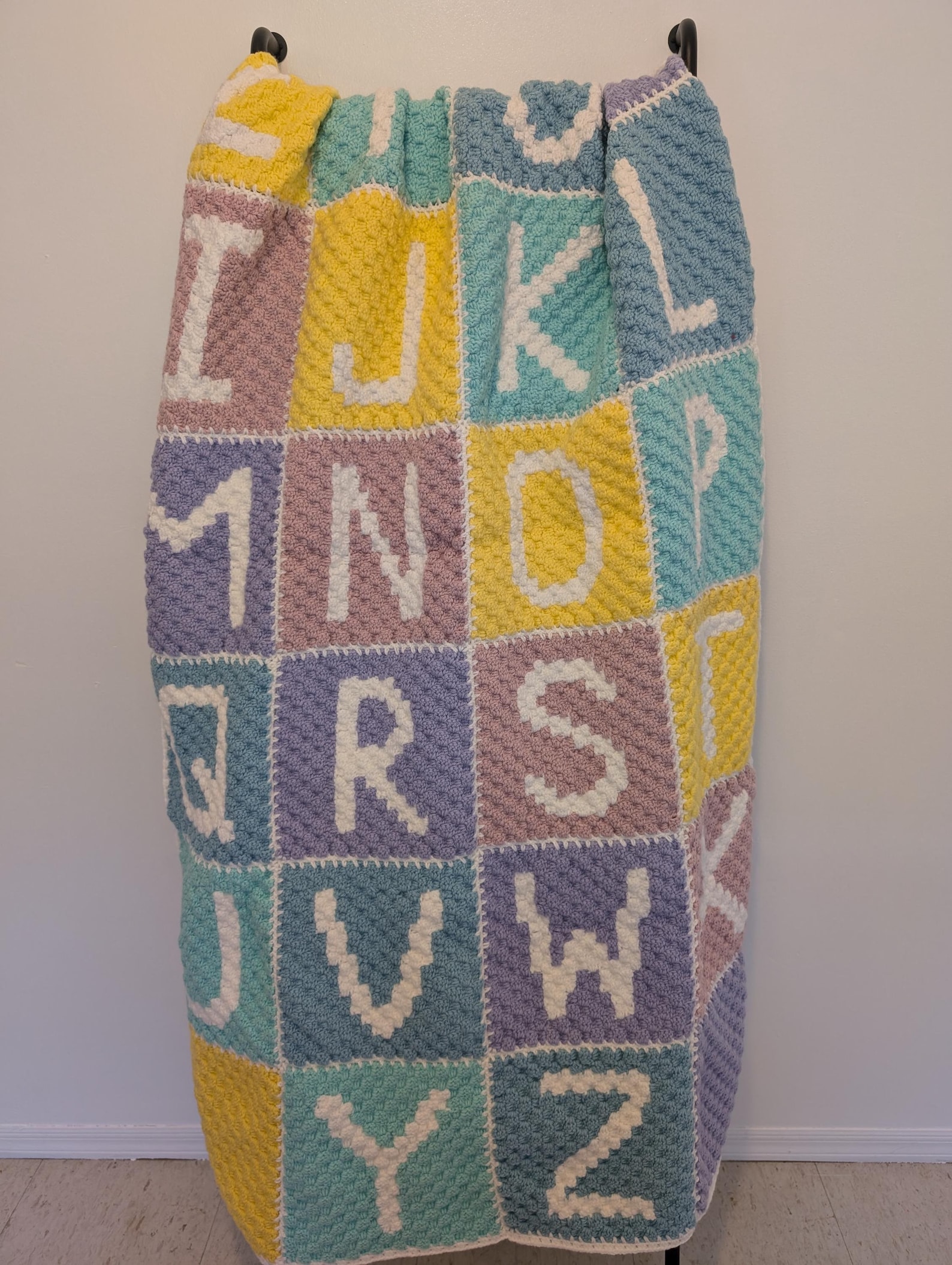 ABC Alphabet Crochet Afghan Blanket Throw Lapghan Lap Blanket for ...