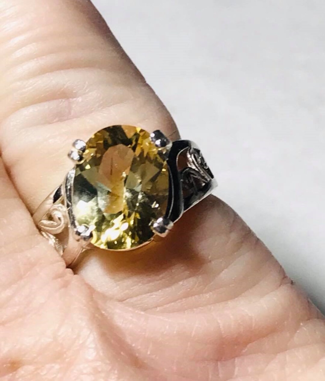 Golden Scapolite Filigree Sterling Silver Ring Size 6 1/2 - Etsy