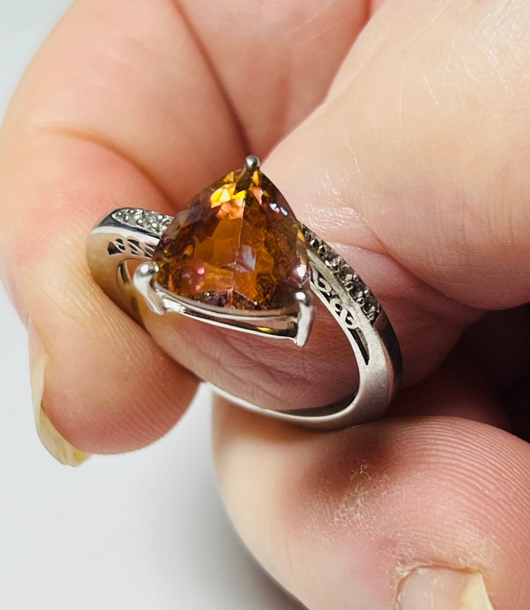 3.39ctz Twilight Mystic Topaz Sterling Silver Rhodium Plated Ring Sz9 ...