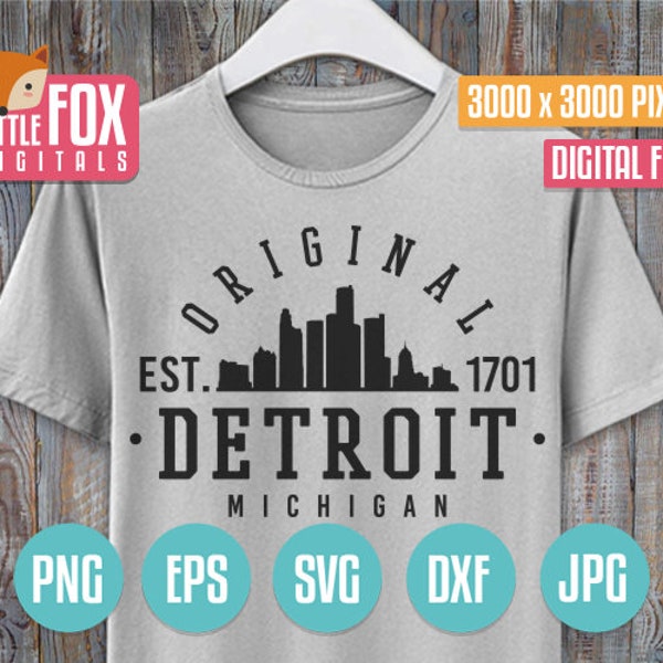 Detroit Skyline Svg - Etsy