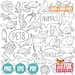 PETS DOODLE, Animal Portait Doodle Icons, Pets Clipart Scrapbook Set ...
