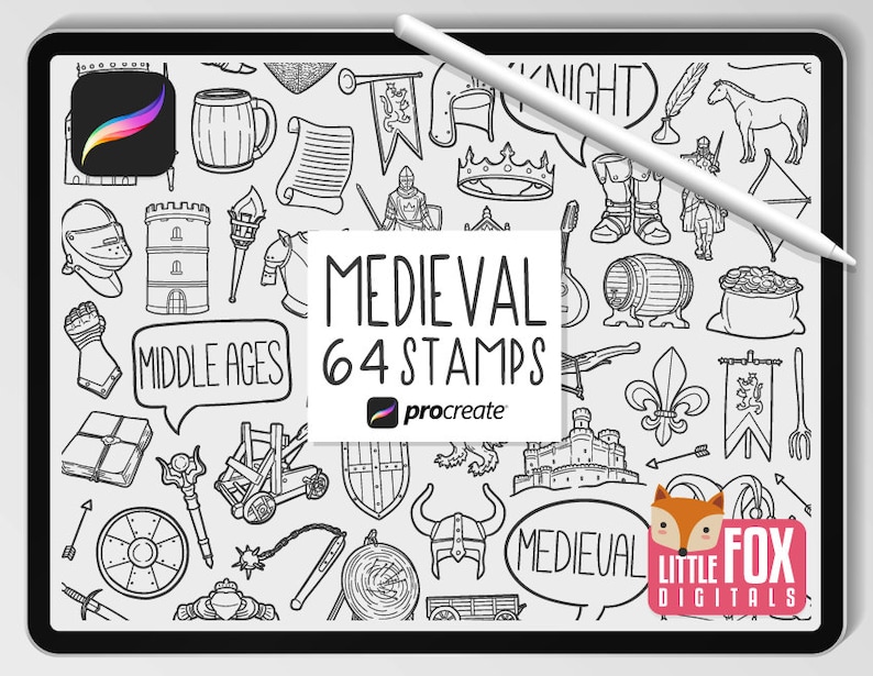 MEDIEVAL STAMPS Procreate Brushes Middle Ages History Icons - Etsy