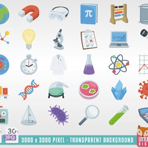 Sciences Doodle Clip Art Illustration. Scientific Clipart Hand Drawn ...