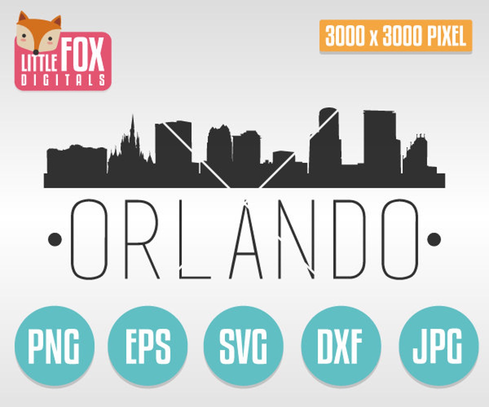 SVG VECTOR ORLANDO. Florida Usa Cut File Skyline City | Etsy