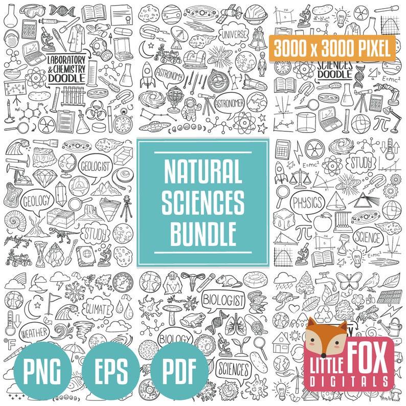 NATURAL SCIENCE Bundle. Earth Sciences Doodle Icons. Scientist - Etsy