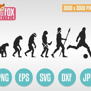 EVOLUTION of HUMAN SOCCER. Cuttable Design Svg Silhouette Cut. History ...