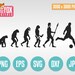 EVOLUTION of HUMAN SOCCER. Cuttable Design Svg Silhouette Cut. | Etsy
