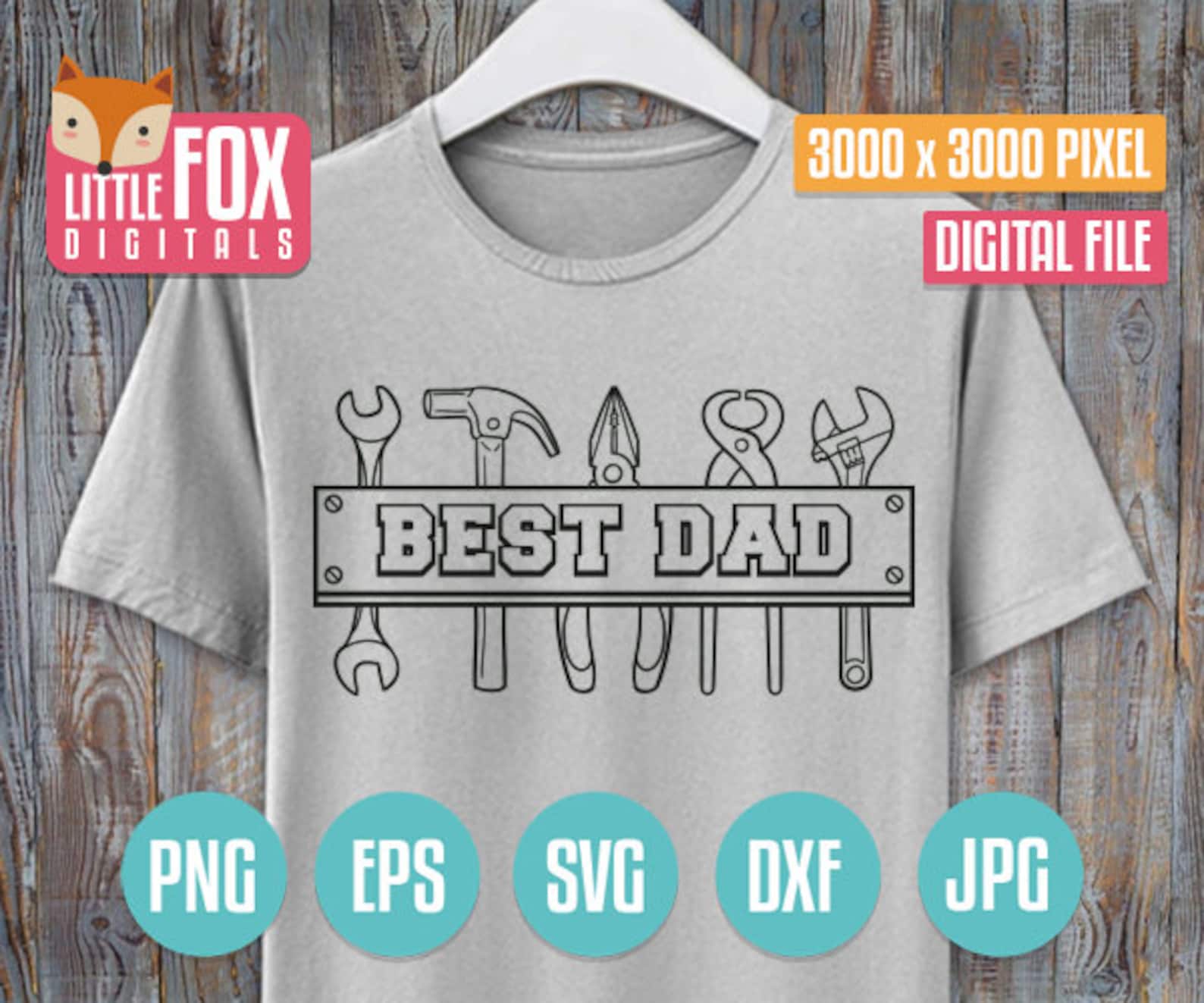 SVG Best Dad Father Tools Vinyl Sticker Icon Logo Silhouette - Etsy