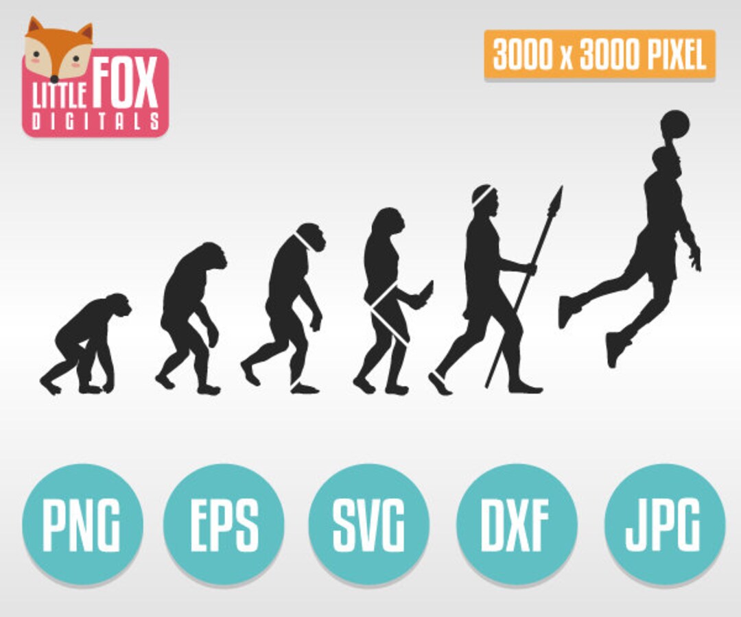 EVOLUTION of HUMAN BASKETBALL. Cuttable Design Svg Silhouette Cut ...