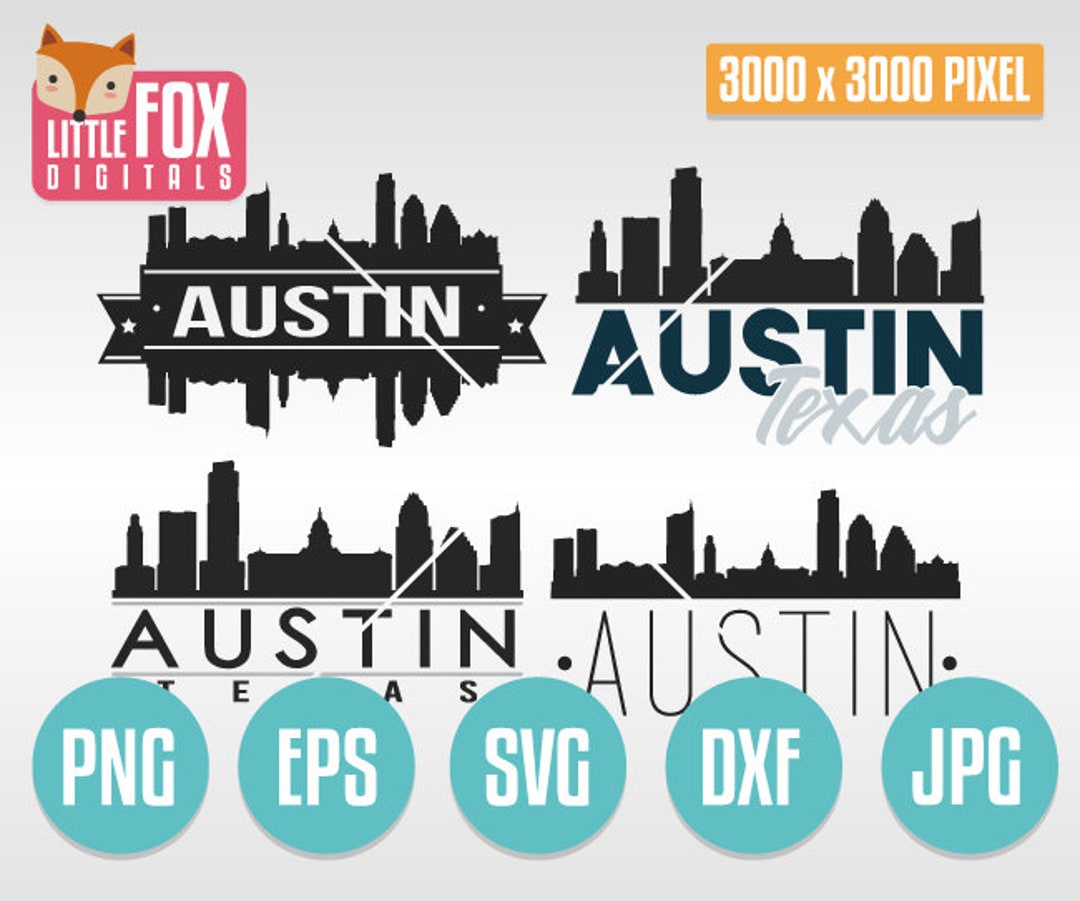 SVG AUSTIN TEXAS Usa. Super Pack Austin Tx Skyline. Silhouette Clipart ...