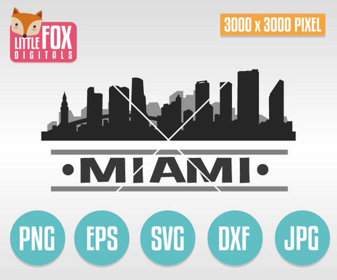 SVG Vector MIAMI Florida. Miami Svg Skyline. Miami Svg Cut File Clip ...
