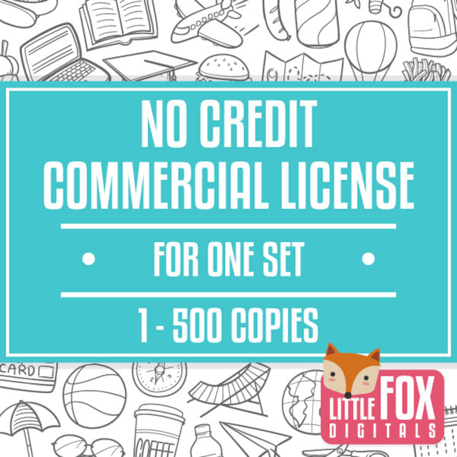 Extended COMMERCIAL LICENSE for ONE Doodle Clipart Set 1 500 - Etsy