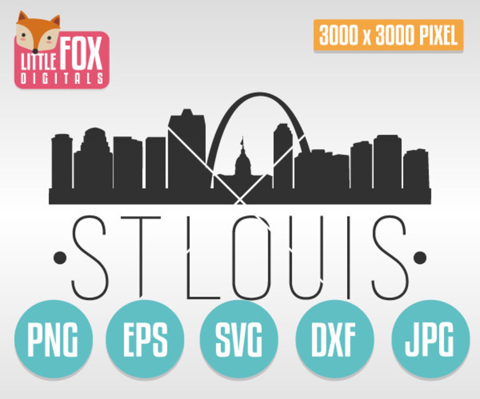 SVG VECTOR Saint LOUIS Missouri Usa. Cut File Skyline Saint - Etsy