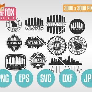 SVG ATLANTA Stamps. Svg Cut File Georgia. Svg Skyline Atlanta ...