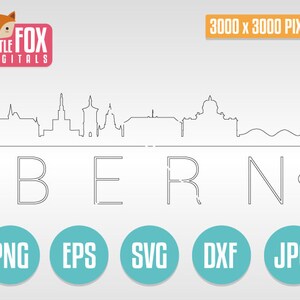 SVG Vector BERN Switzerland. Europe Svg Skyline. Svg Cut File Clip Art ...