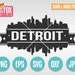 SVG DETROIT Stamps. Svg Cut File Michigan. Svg Skyline Detroit ...