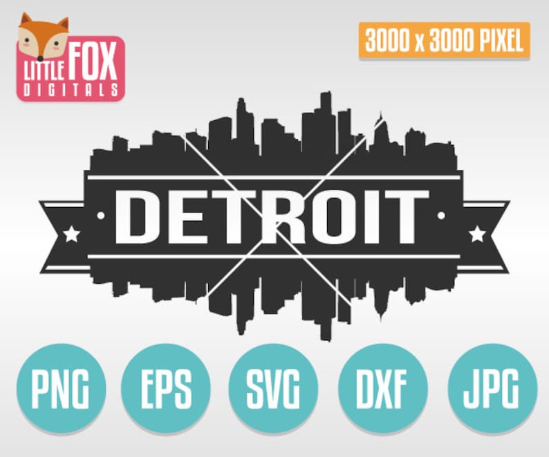 SVG DETROIT Stamps. Svg Cut File Michigan. Svg Skyline - Etsy