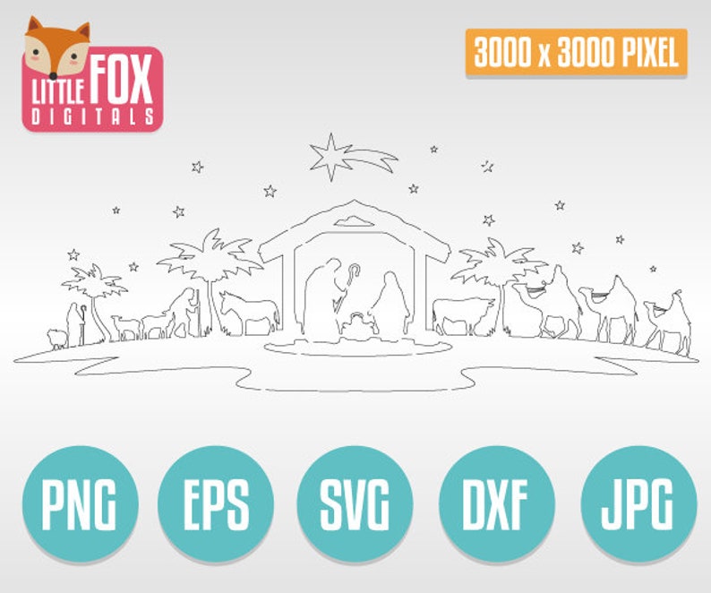 SVG NATIVITY SCENE. Clipart Silhouette Cut File. Cricut - Etsy
